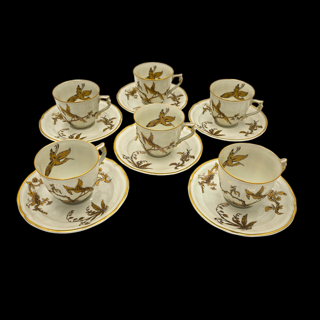 - LIMOGES BERNARDAUD - Service à Café En Porcelaine Reine Élisabeth – Cap D'antic