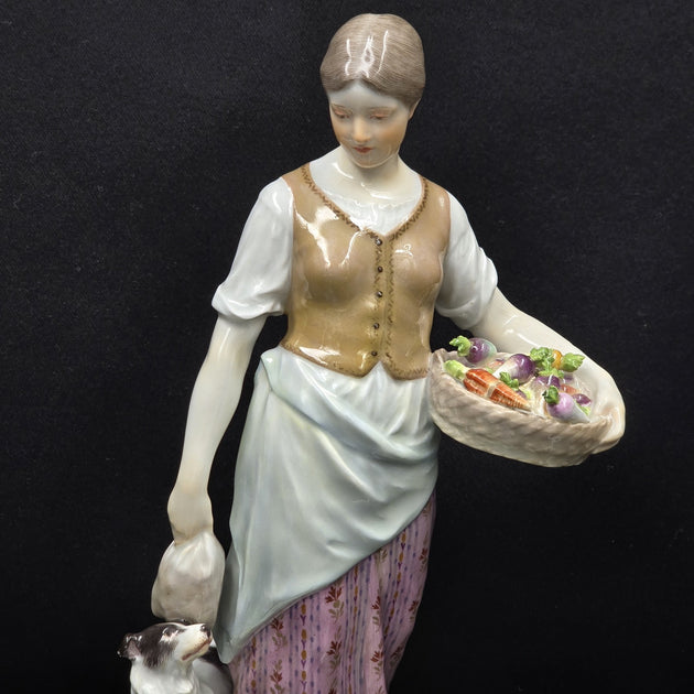 Jacob Ungerer, Meissen Jeune Jardinière Avec Chien – Cap D'antic